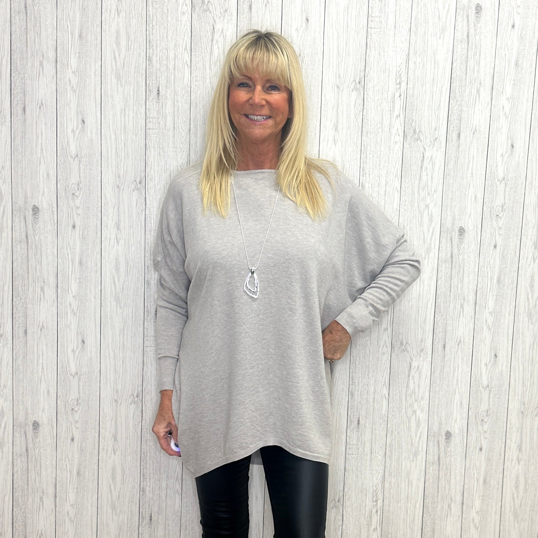 Bernice Button Back Jumper Silver Grey – Sugarplum Boutique & Home