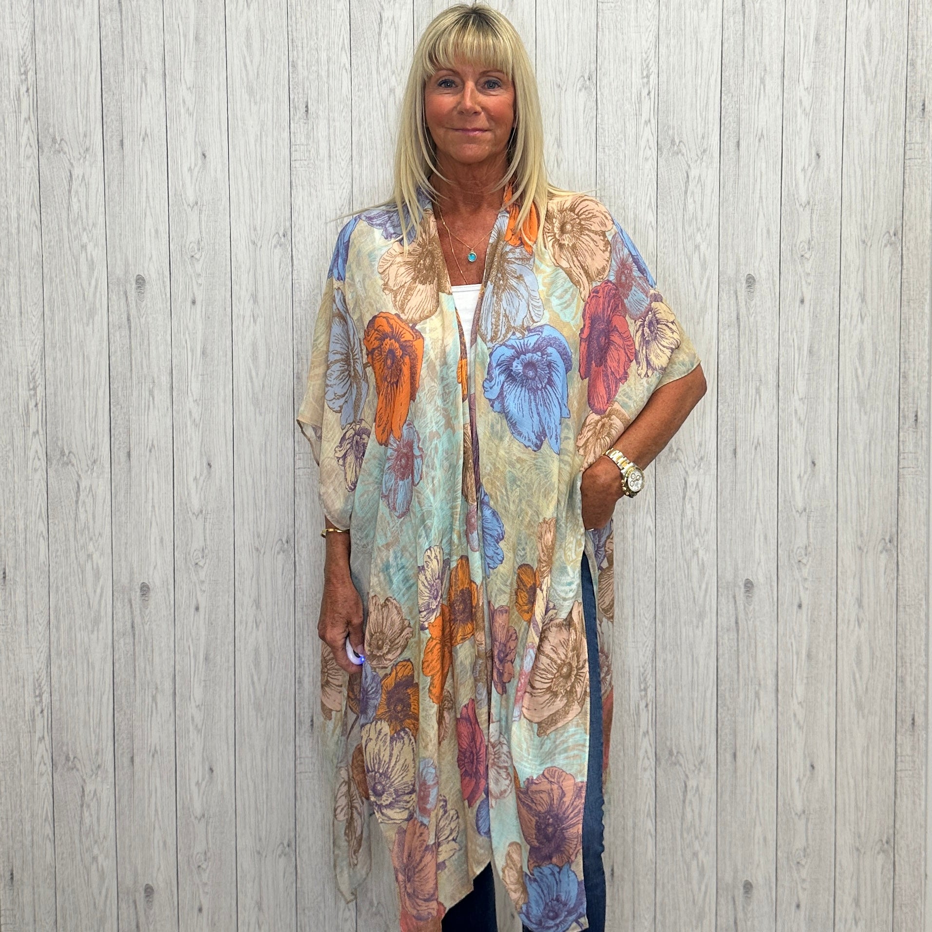 Caprice Long Wrap Style Kimono Pastels – Sugarplum Boutique & Home