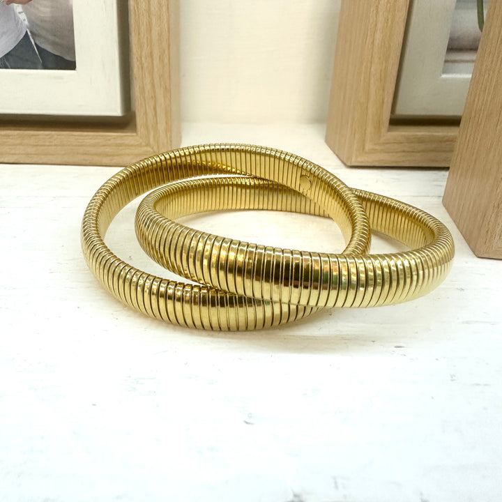 Dee Double Flex Bracelet Gold – Sugarplum Boutique & Home