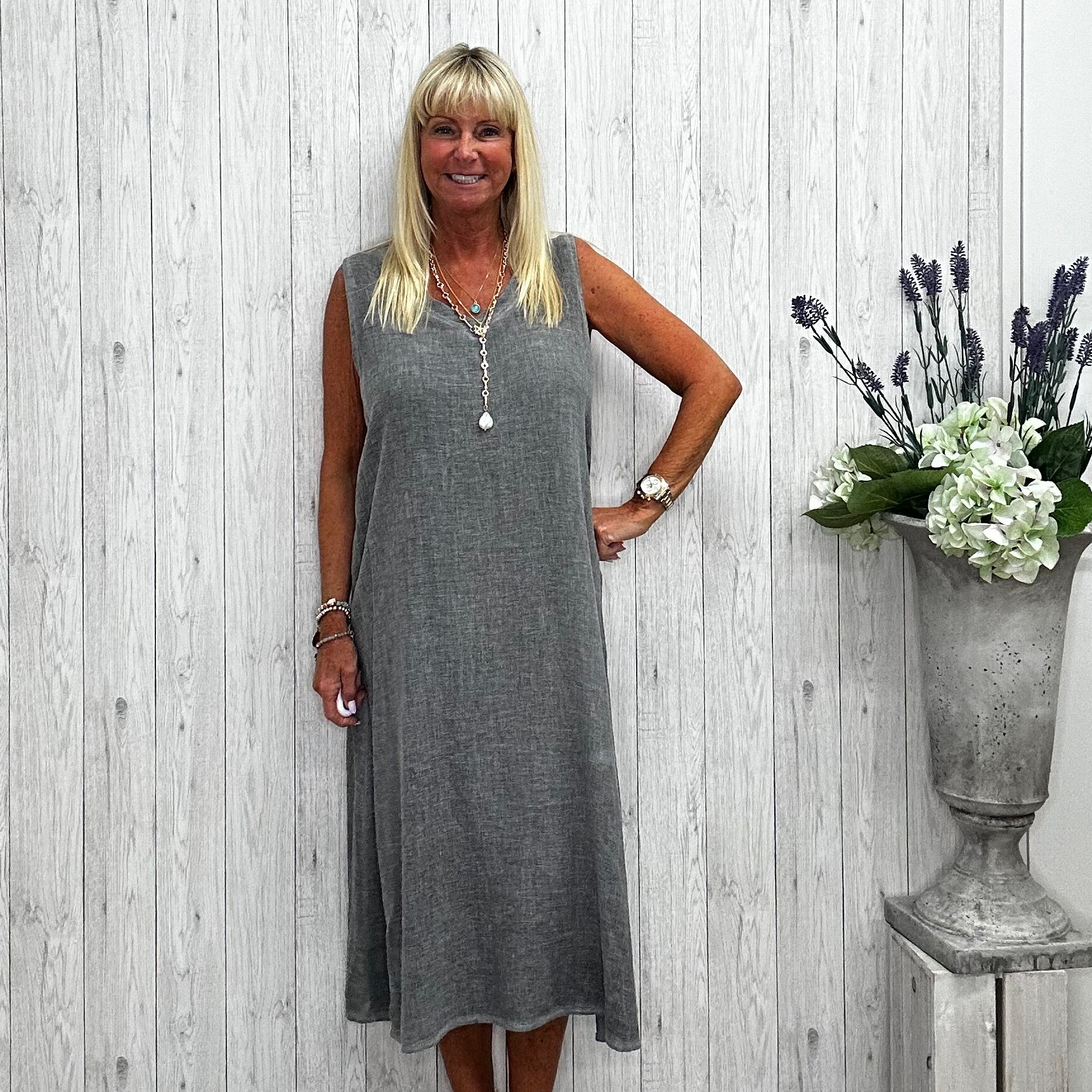 Tiffany Linen Mix Dress | Sugarplum Boutique – Sugarplum Boutique & Home