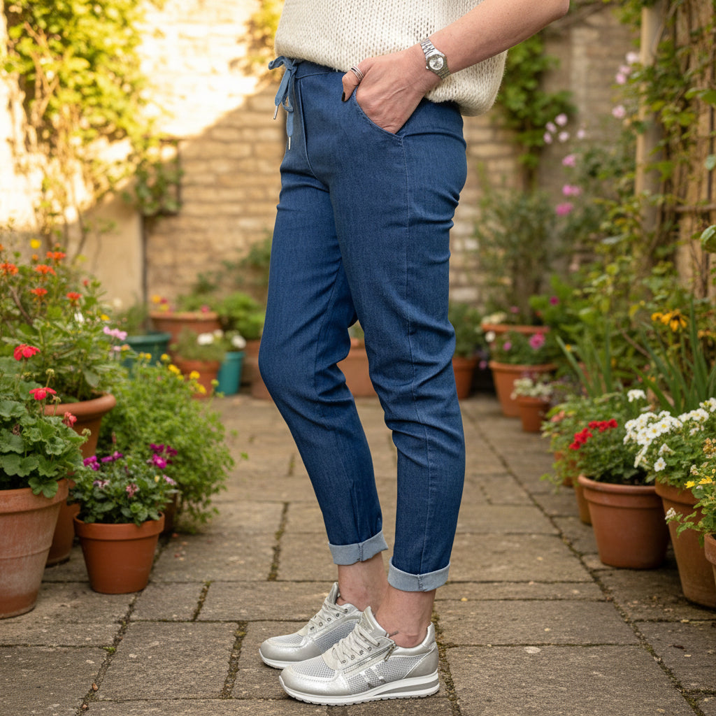 Made In Italy Denim Magic Trousers Cotton Stretch Fabric Mid Denim ...