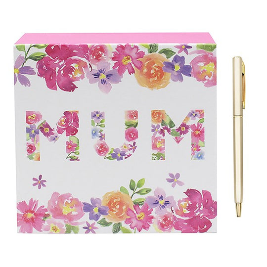 Mum Floral Design Memo Pad With Pen – Sugarplum Boutique & Home