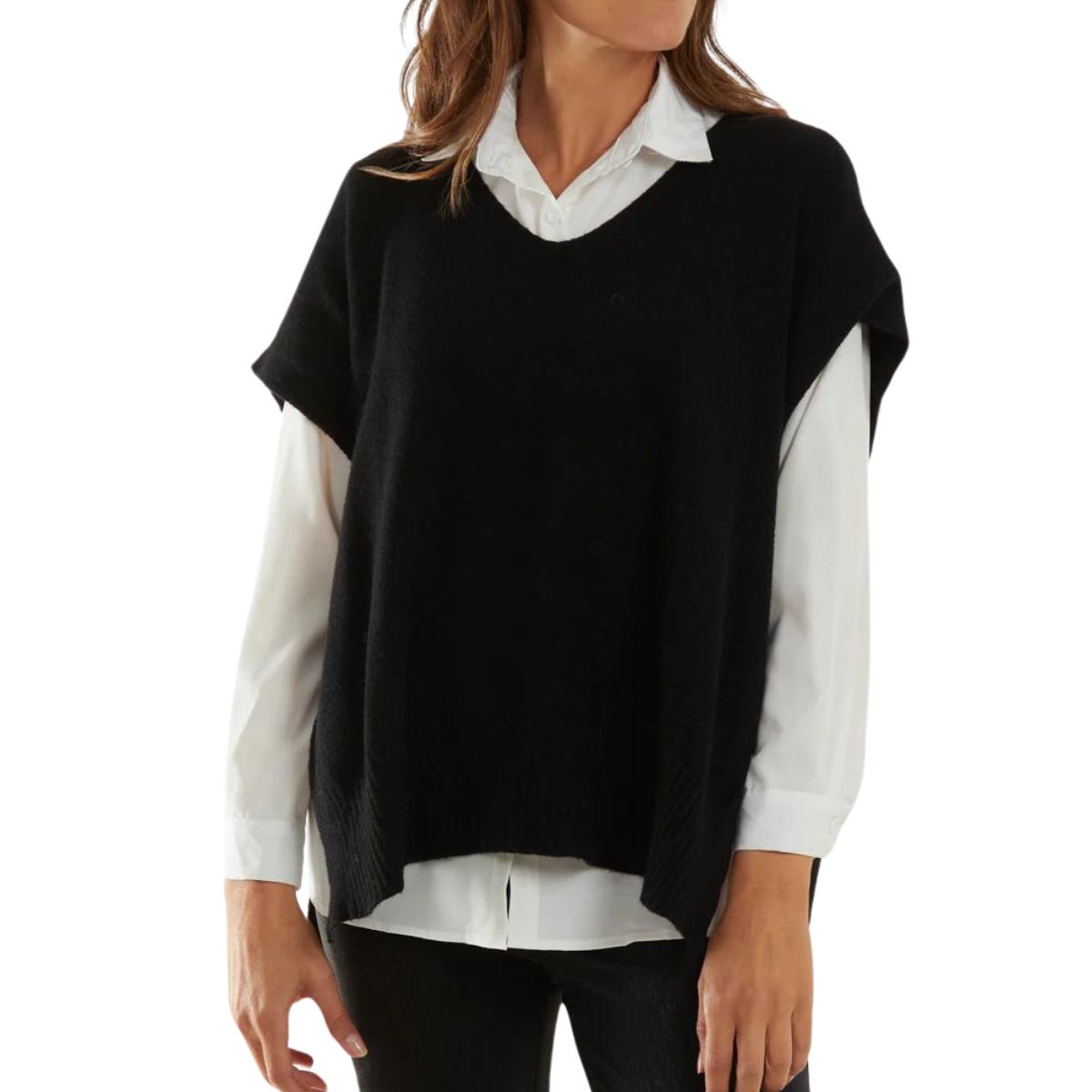 Taba Button Tabbard Split Side Top Black – Sugarplum Boutique & Home